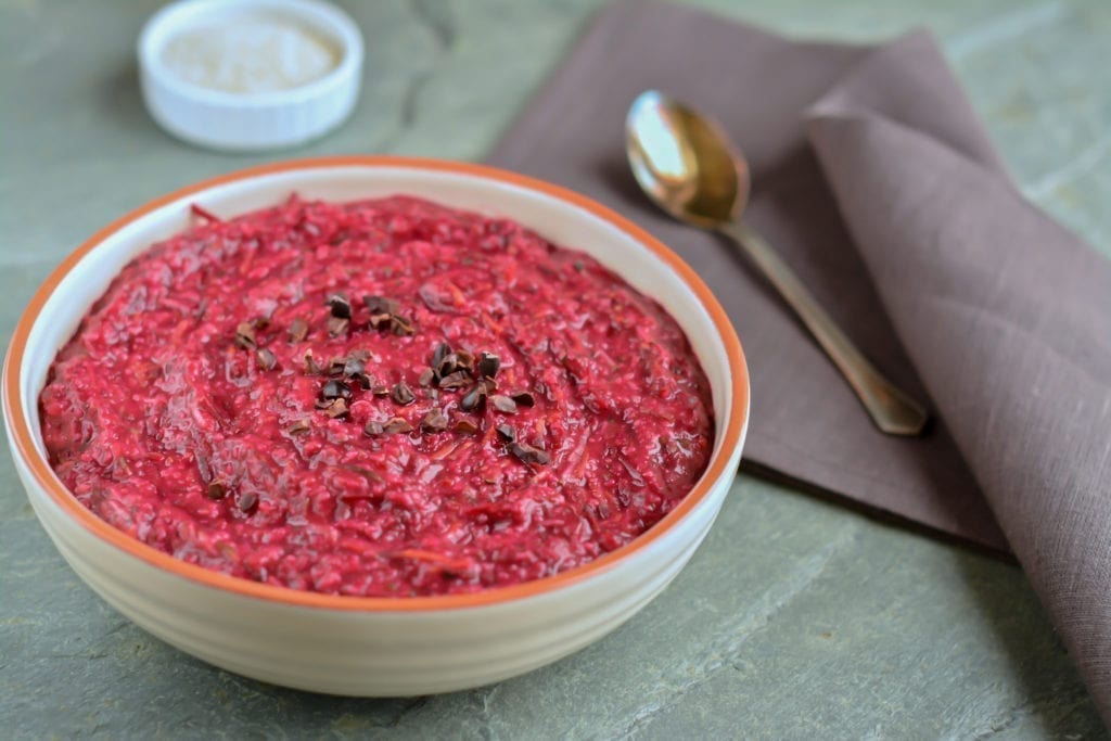 Chocolaty Beet Oat Bran Porridge