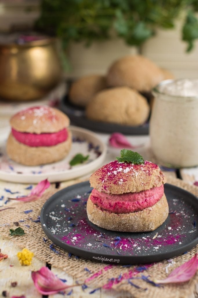 Gluten Free Yeast Free Buns with Buckwheat Cream [Vegan]