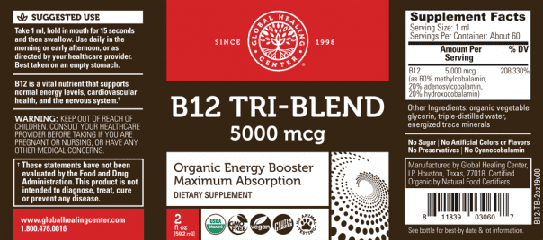 B12 Tri-Blend | Double Potency | 5000 mg | (1 fluid oz) | Nutriplanet